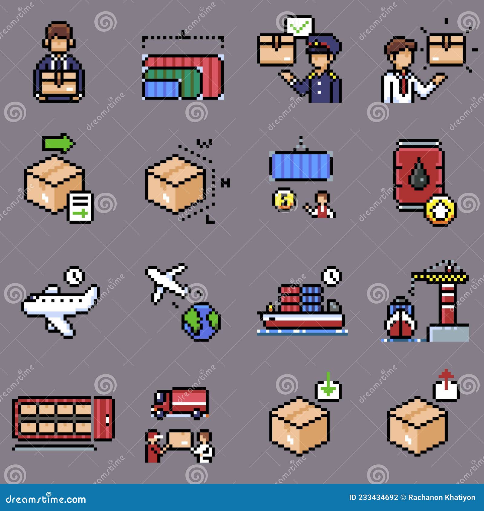 Logistic pixel icon stock vector. Illustration of cargo - 233434692