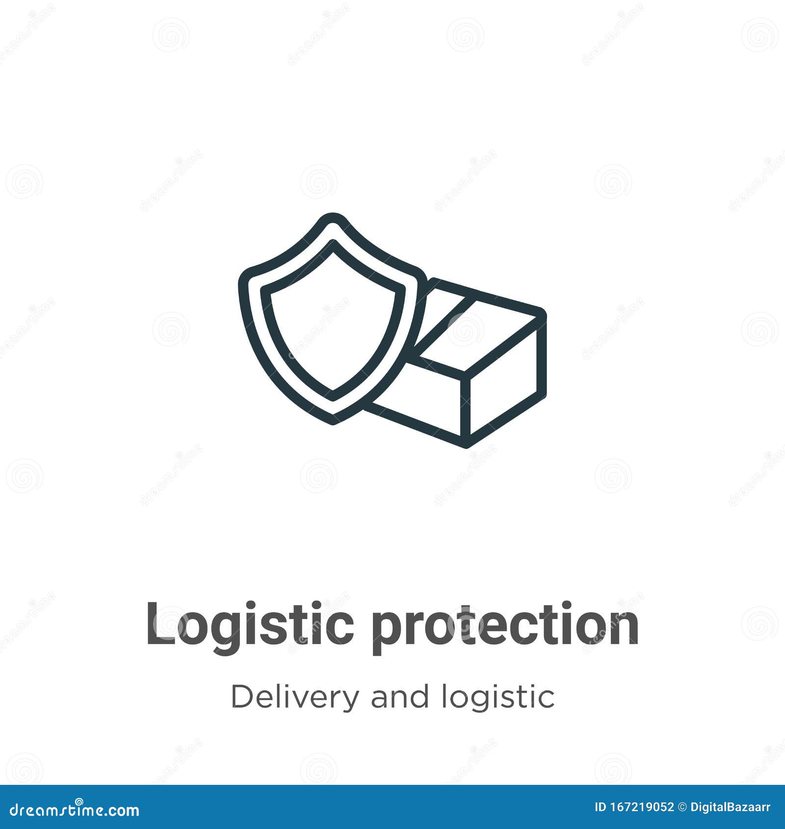 Logistic Protection Outline Vector Icon. Thin Line Black Logistic ...