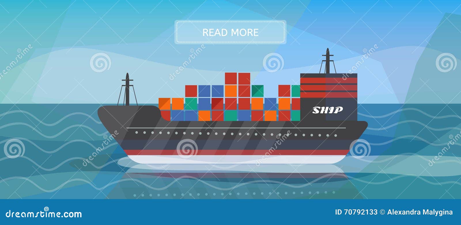 Logistic Routes Cargo Ship Banner Stock Vector - Illustration of ...