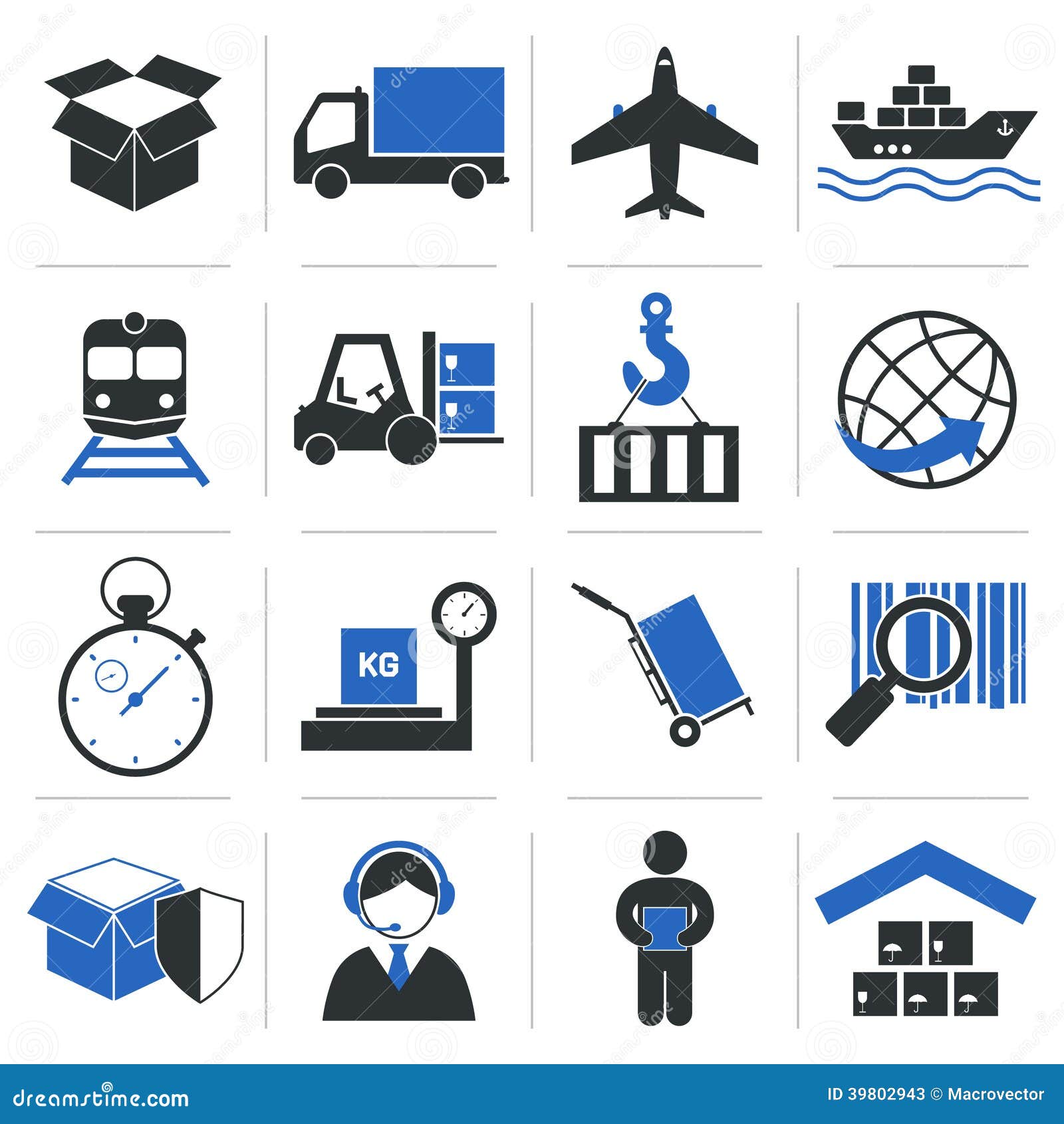 Logistic Service Icons stock vector. Illustration of icons - 39802943