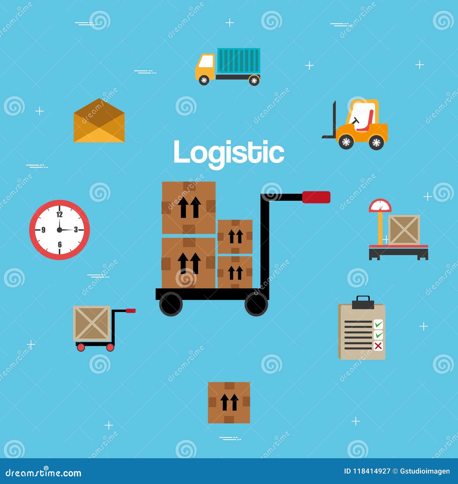 Logistic service set icons stock vector. Illustration of logistics ...