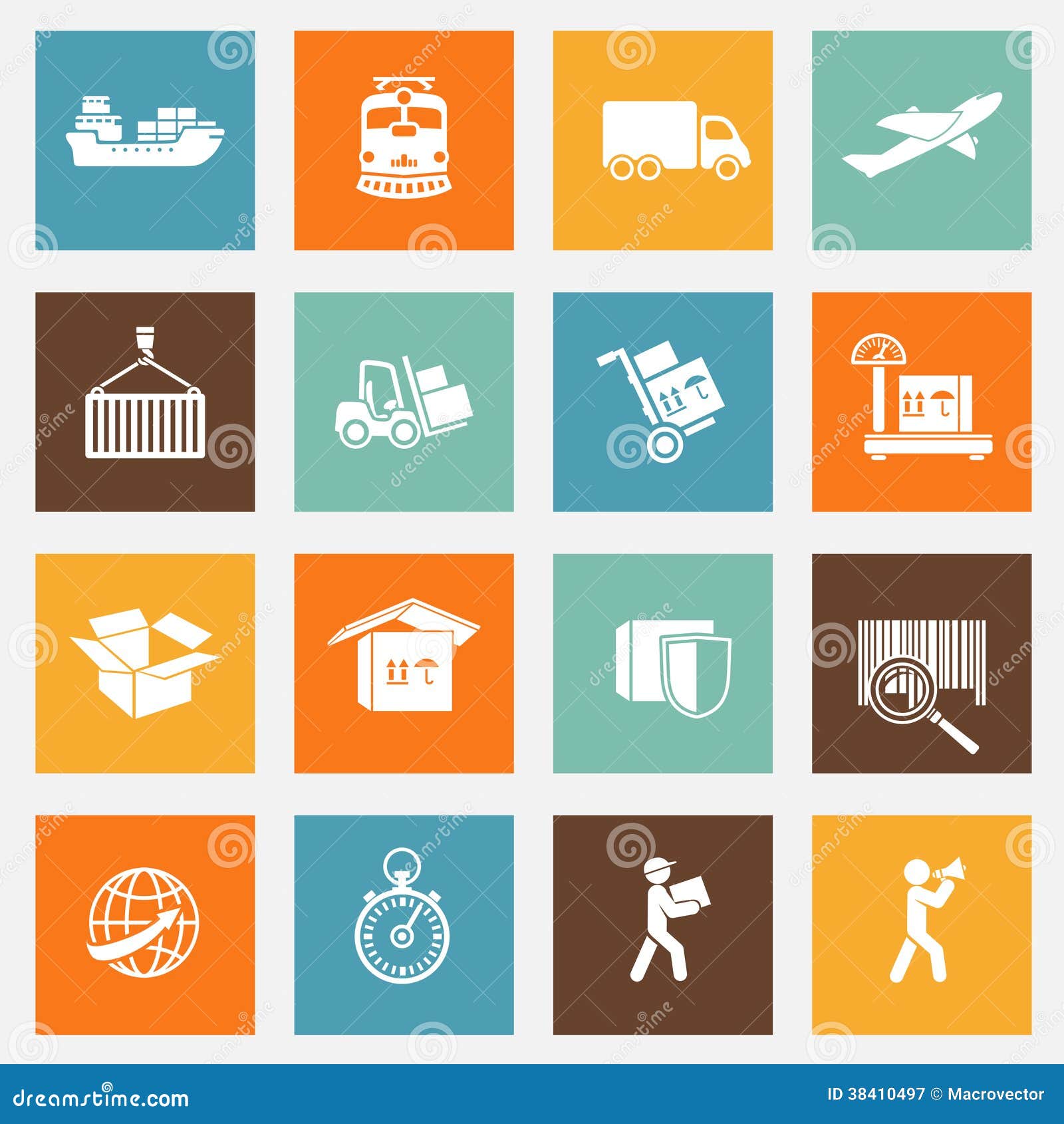 Logistic Services Pictograms Collection Stock Vector - Illustration of ...