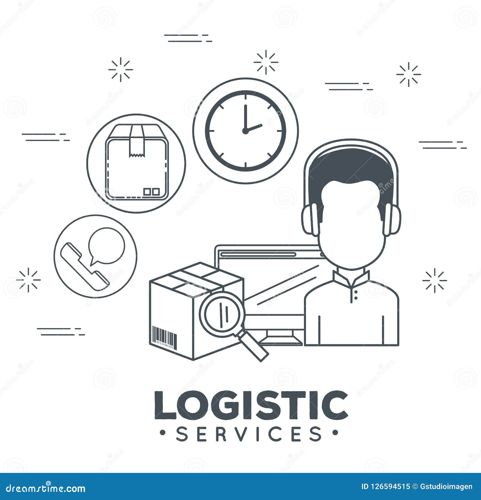 Logistic Services with Support Agent Stock Vector - Illustration of ...