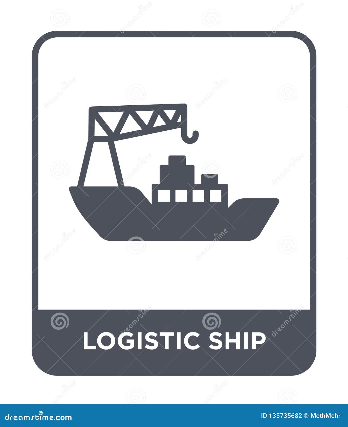 Logistic Ship Icon in Trendy Design Style. Logistic Ship Icon Isolated ...