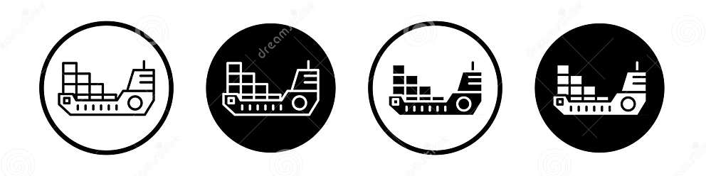 Logistic Ship Thin Line Vector Icon Set Stock Illustration ...