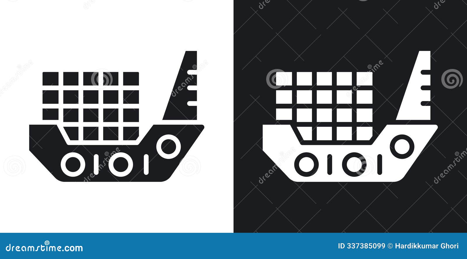 Logistic Ship Thin Line Vector Icon Set Stock Illustration ...
