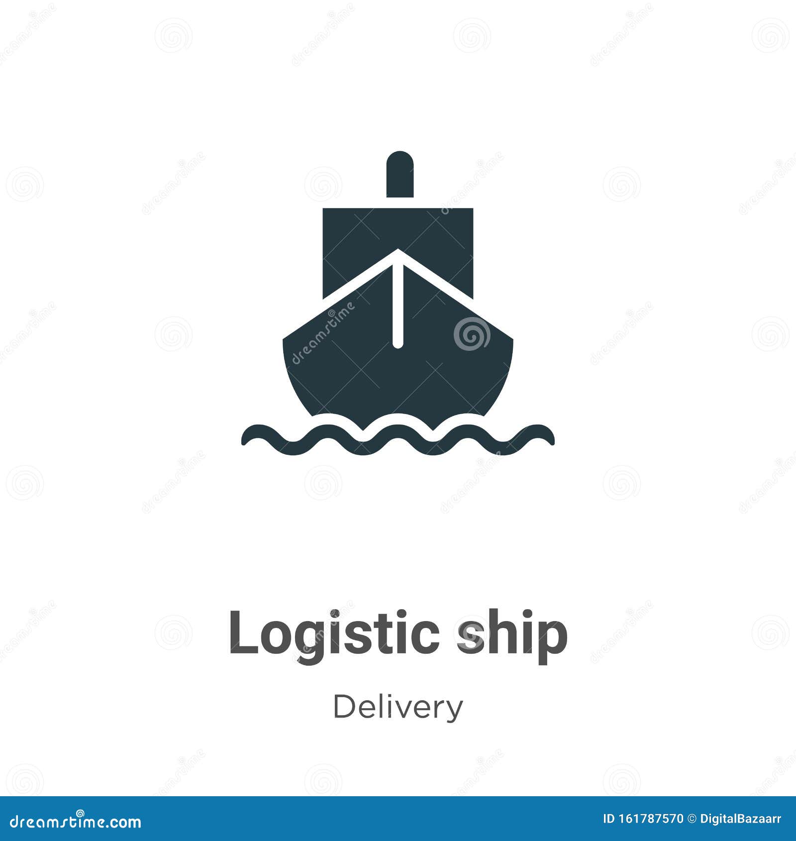 Logistic Ship Vector Icon on White Background. Flat Vector Logistic ...