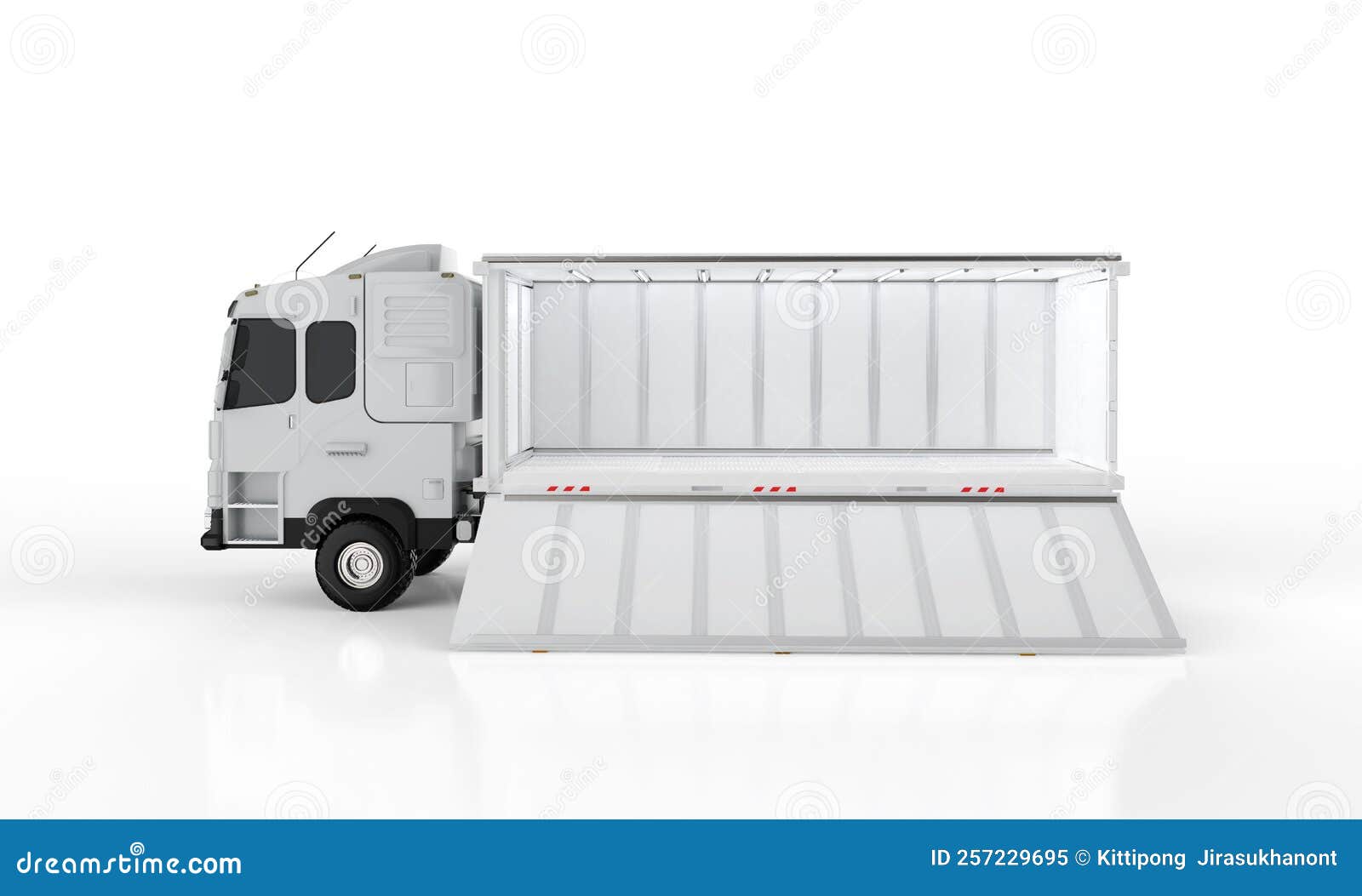 Logistic Side Tipping Trailer Truck or Lorry on White Background Stock ...