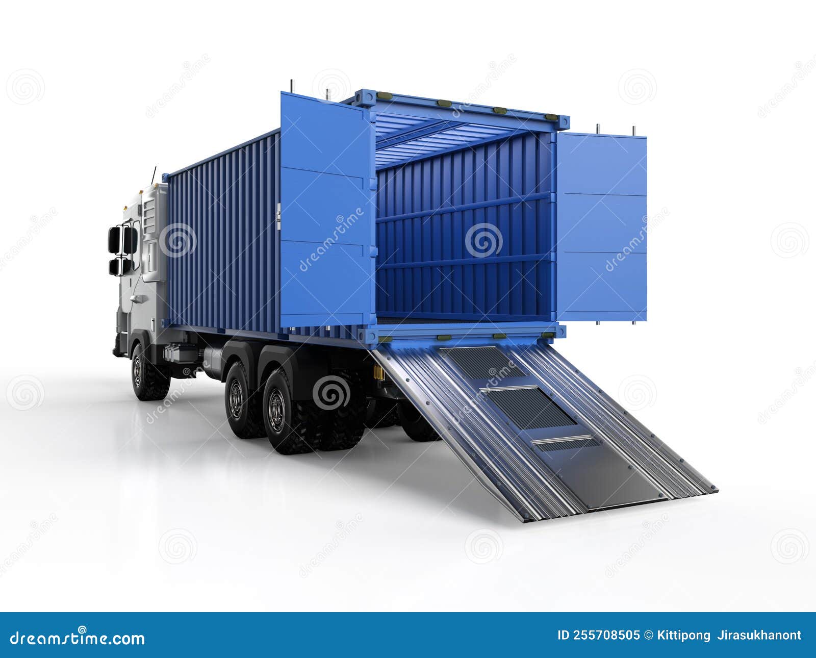 Ev Logistic Trailer Truck Or Electric Vehicle Lorry With Pack Of ...