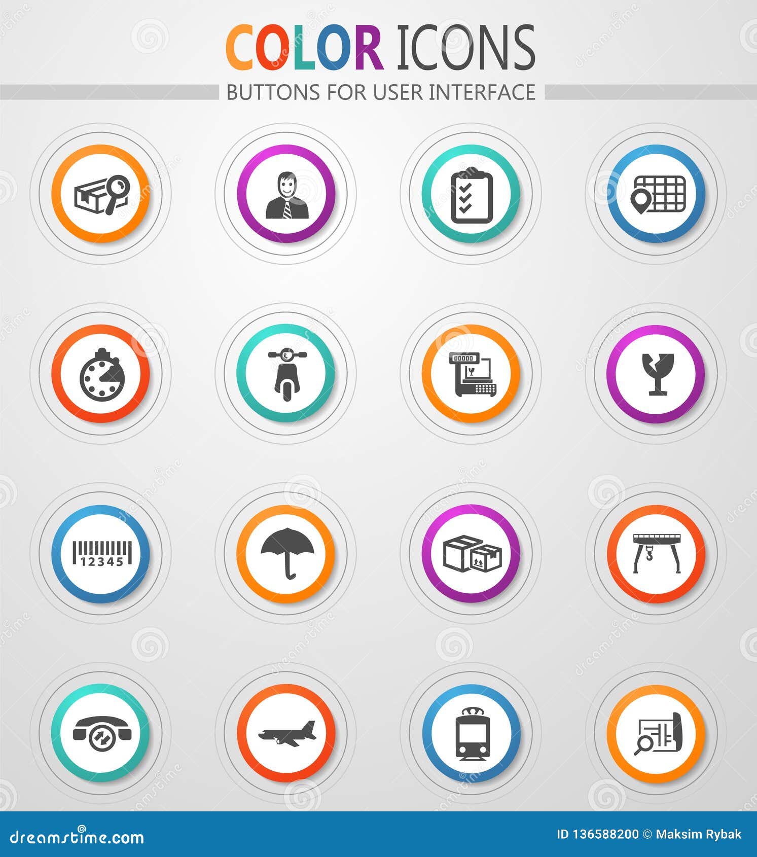 Logistic icons set stock vector. Illustration of logistic - 136588200