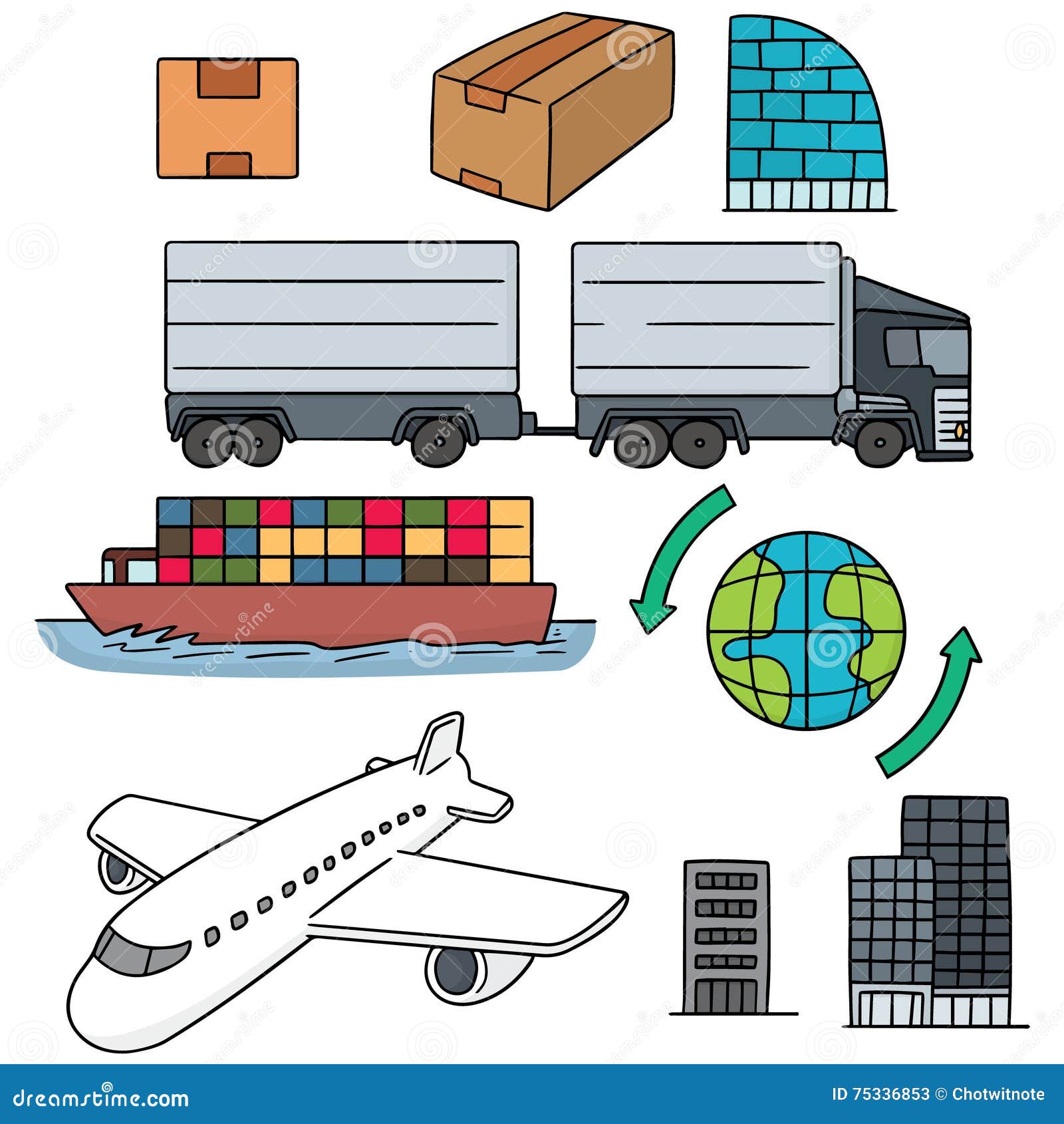 Logistic stock vector. Illustration of earth, delivery - 75336853