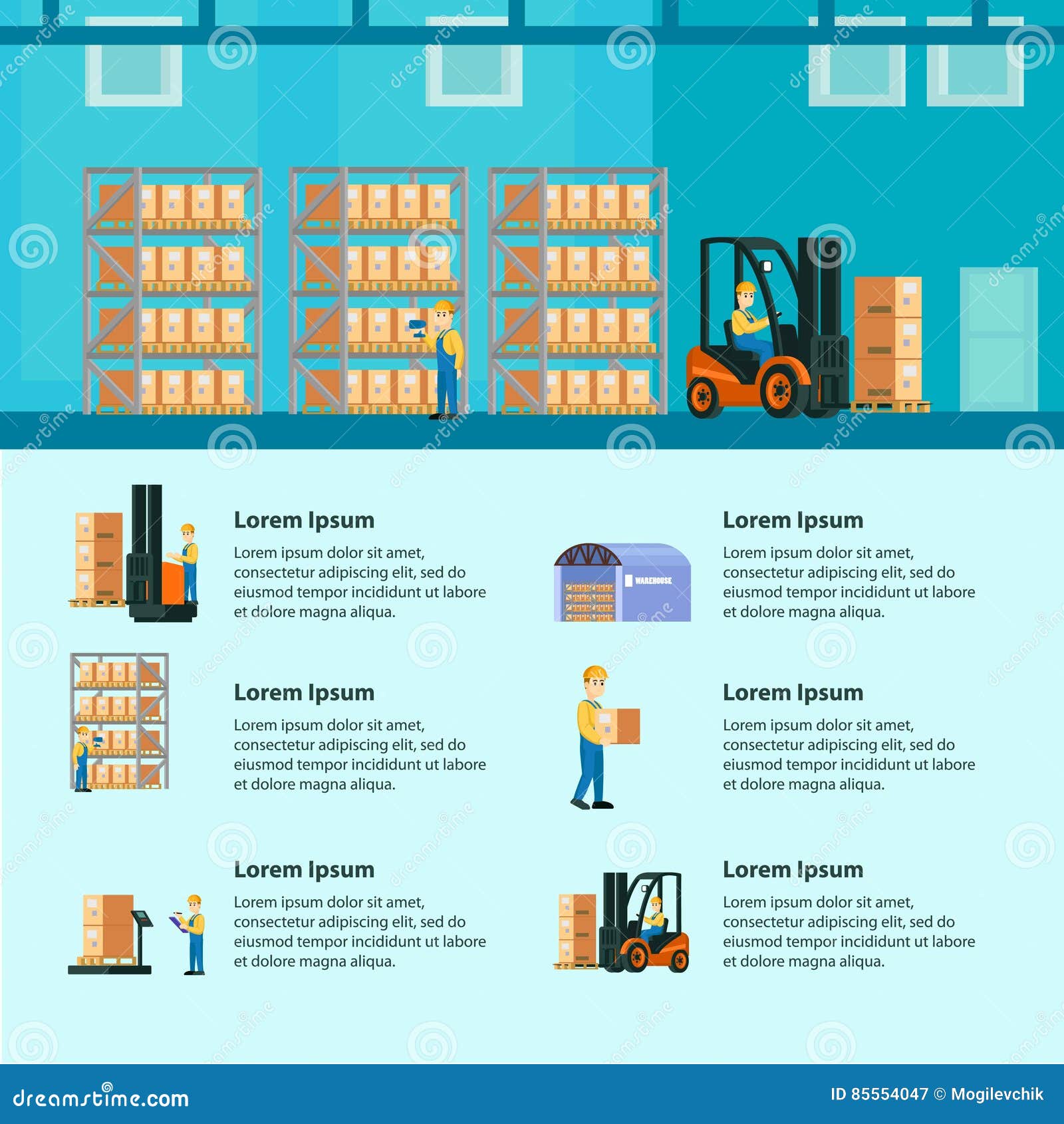 Warehouse Infographics Layout Vector Illustration | CartoonDealer.com ...