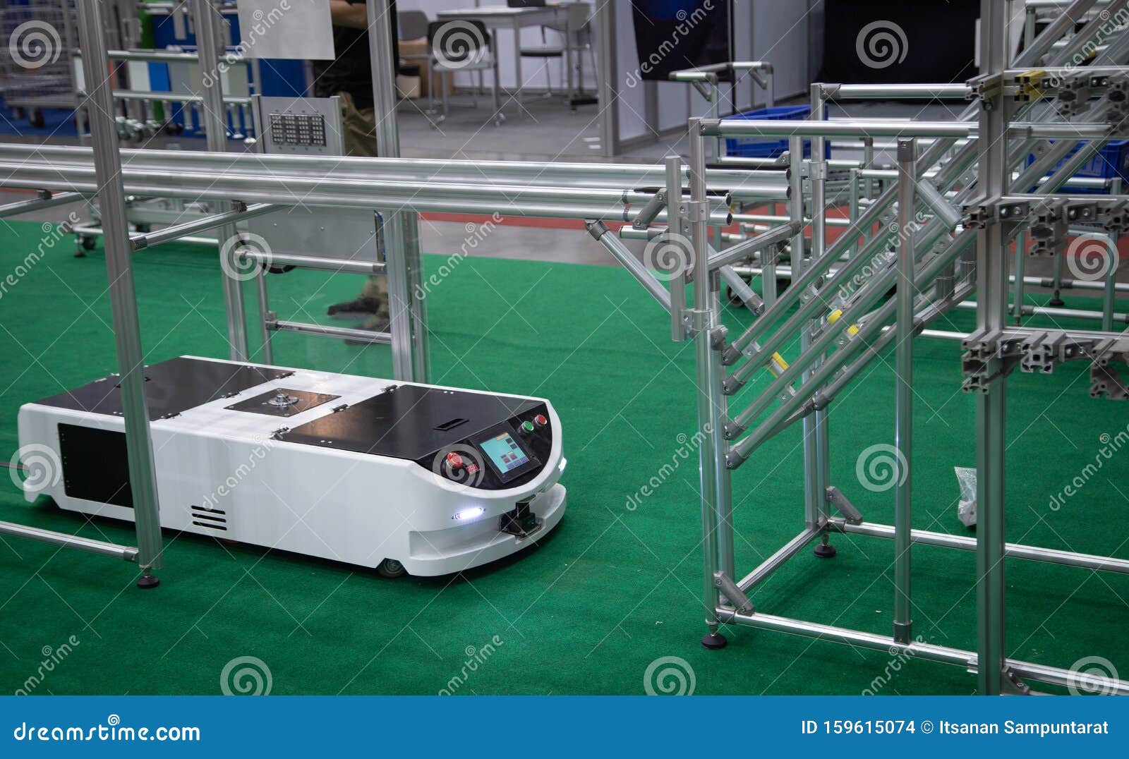 Logistic warehouse robot stock photo. Image of manufacturer - 159615074