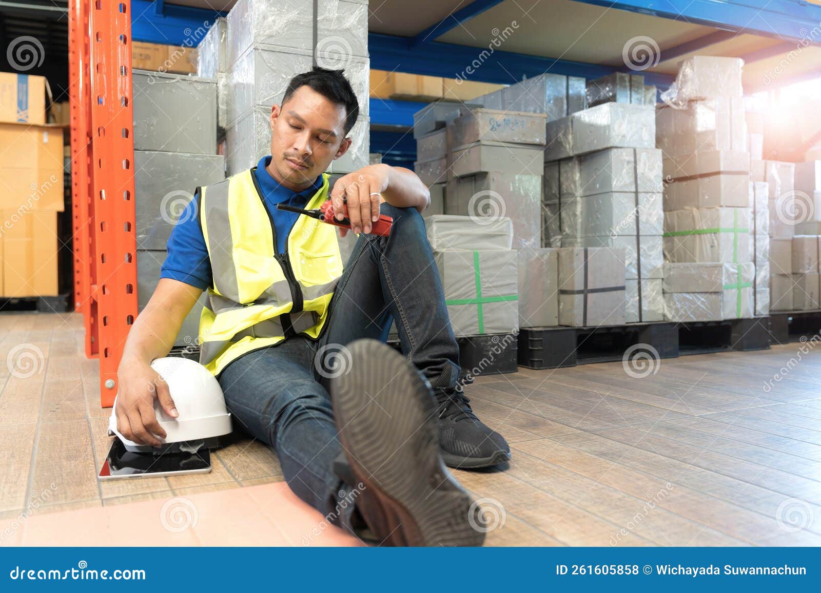 Logistic Worker Mix Race Working Team Together With Online Wireless Laptop Control Loading