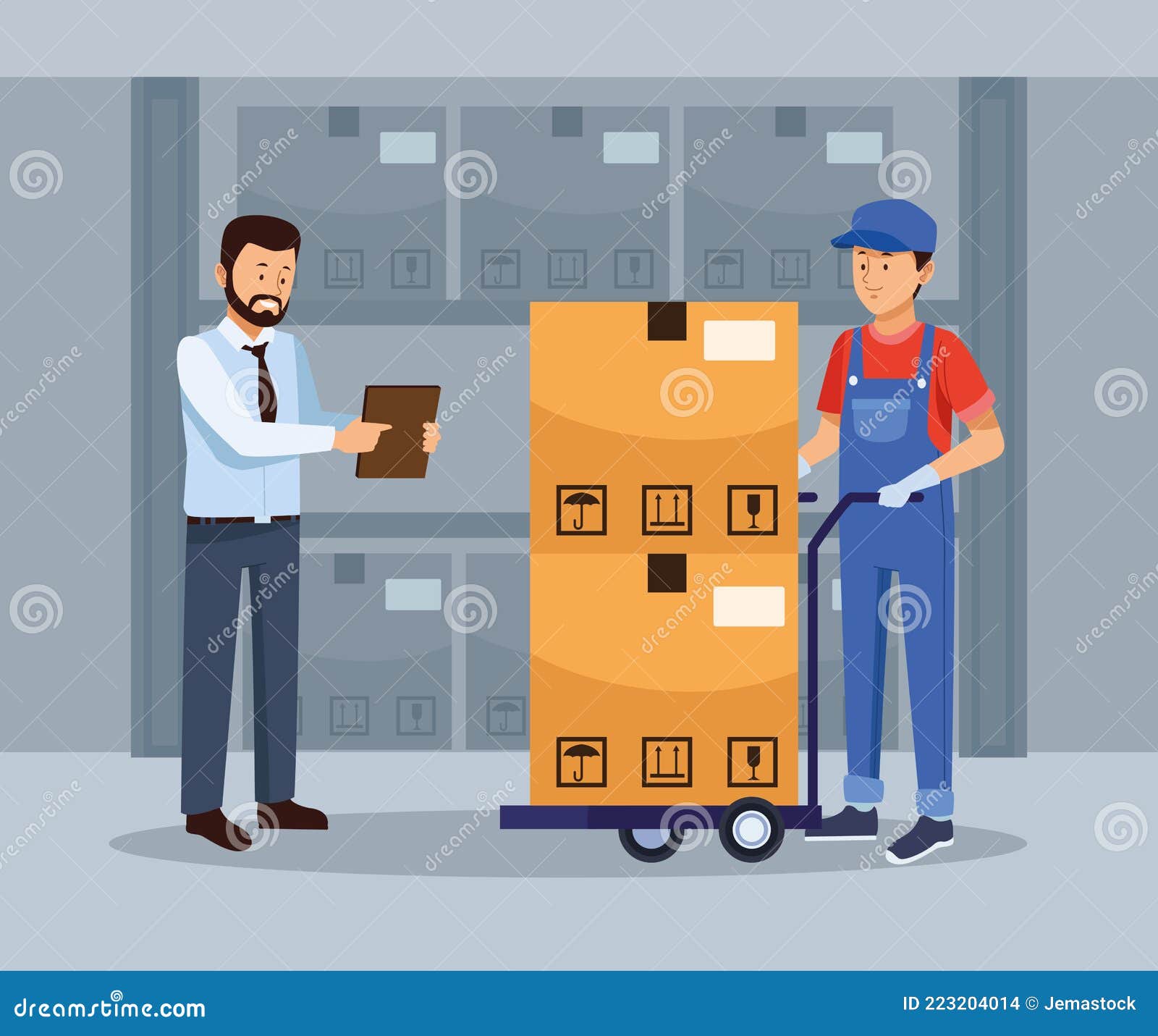 Logistic Inspector With Checklist Cartoon Vector | CartoonDealer.com ...