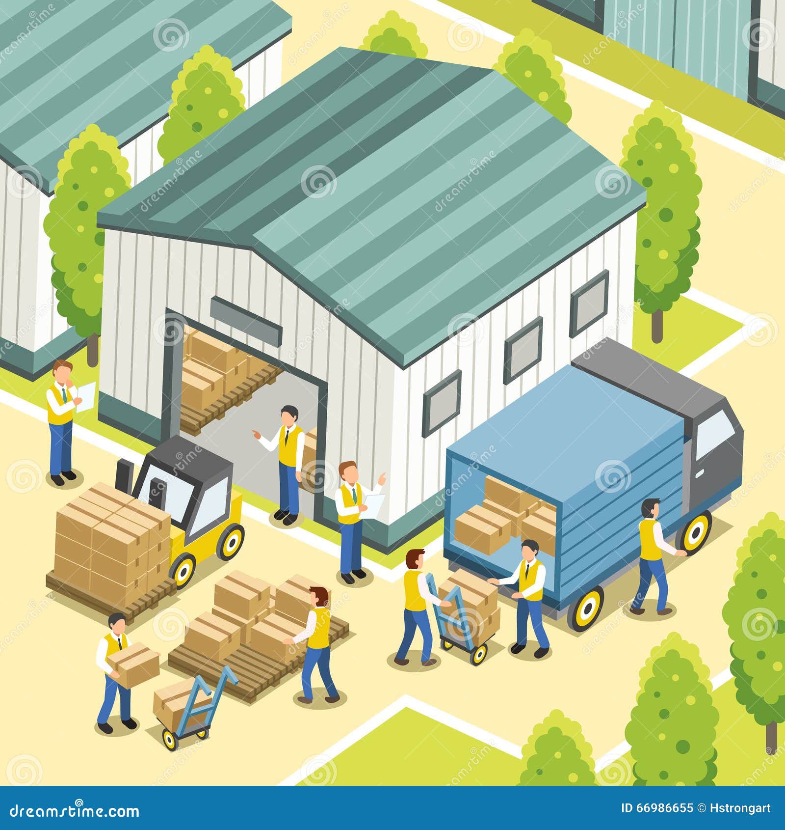 Logistic working process stock vector. Illustration of business - 66986655