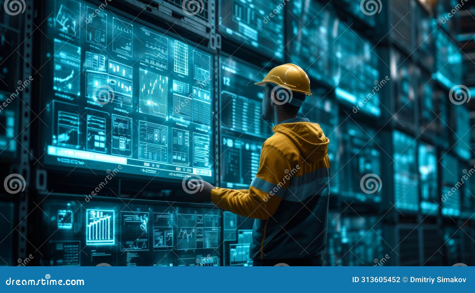 Logistics Analyst Examining Stock Illustration - Illustration of data ...