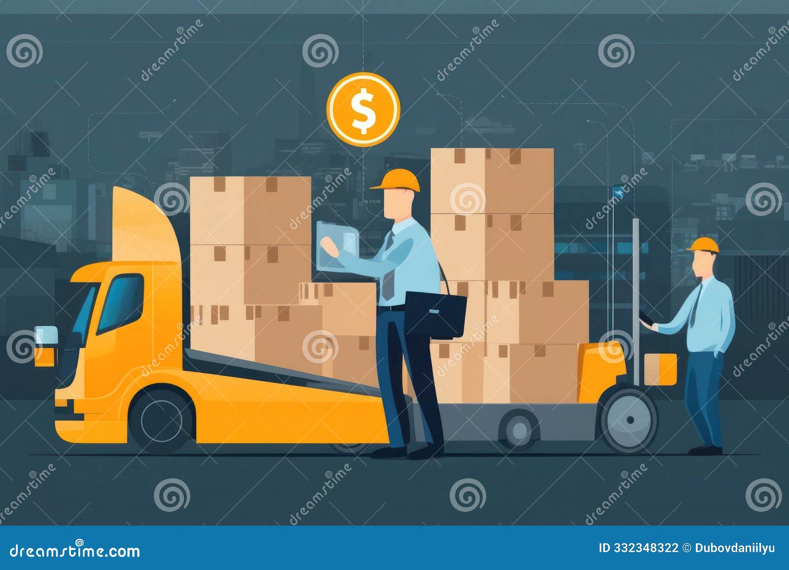 Logistics Background Illustration: Abstract Transport and Delivery ...