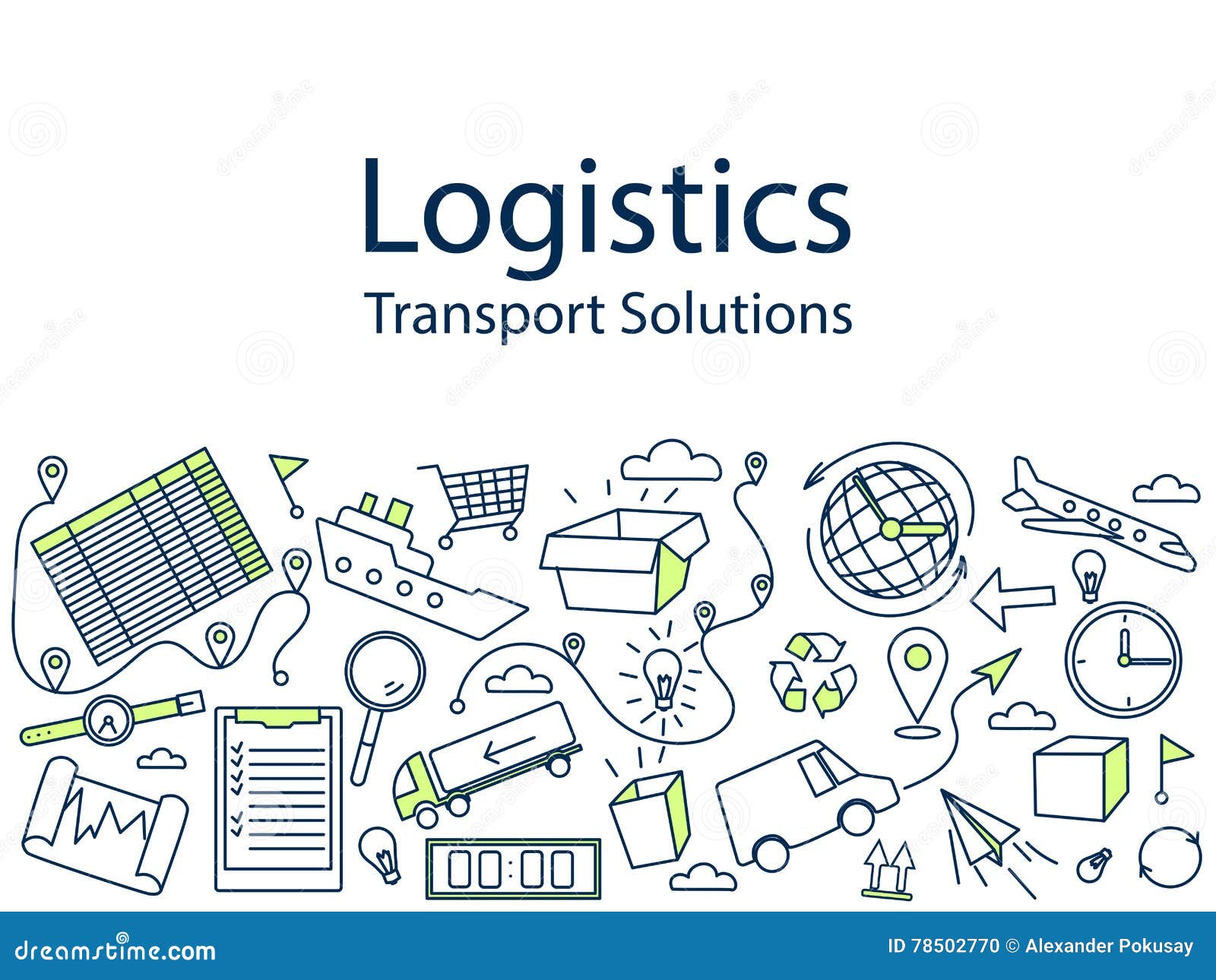 Logistics Banner Vector Illustration Stock Vector - Illustration of ...