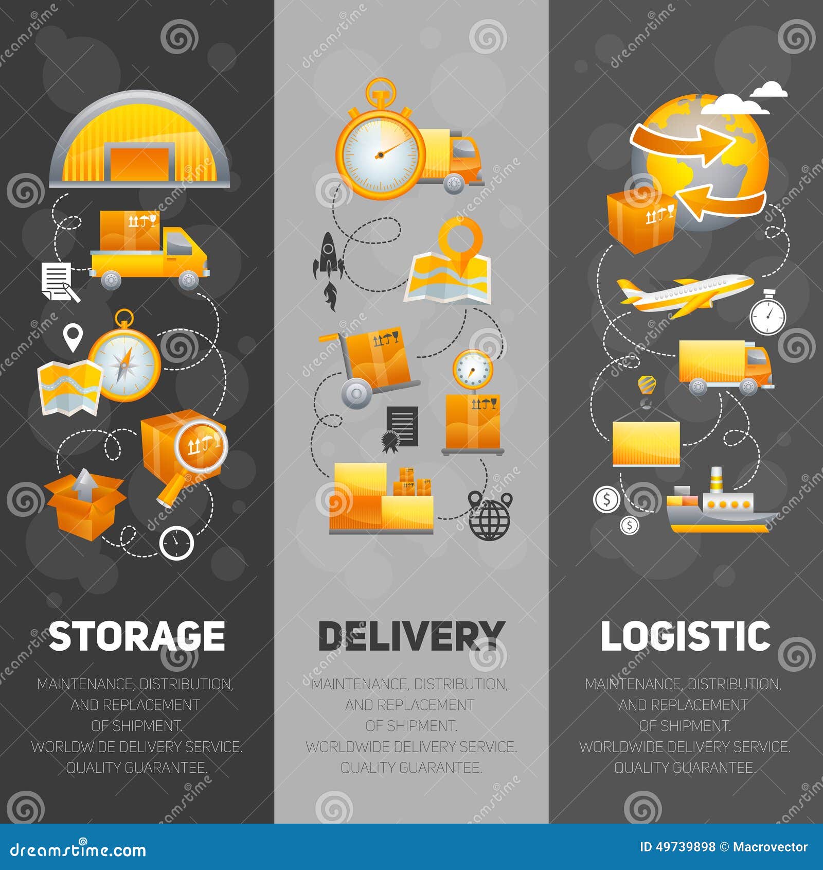 Logistics Banners Set stock vector. Illustration of control - 49739898