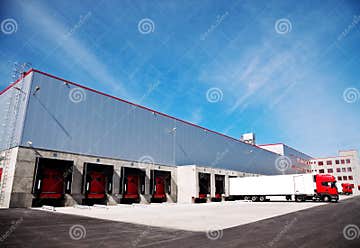 Logistics building truck stock image. Image of storage - 12609021