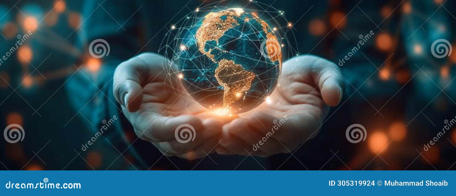 Logistics and Cargo Distribution Hand Holding Global Network Connection ...
