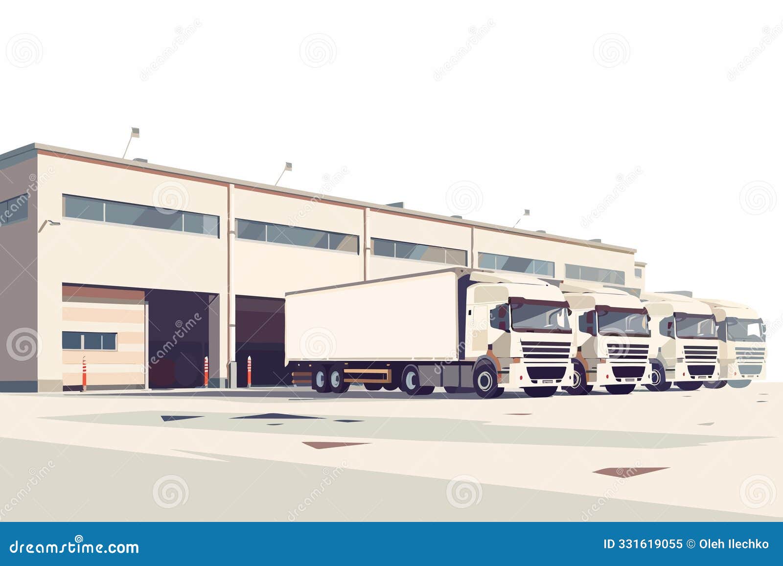 Logistics Center during Peak Hours Isolated Vector Style Stock Vector ...