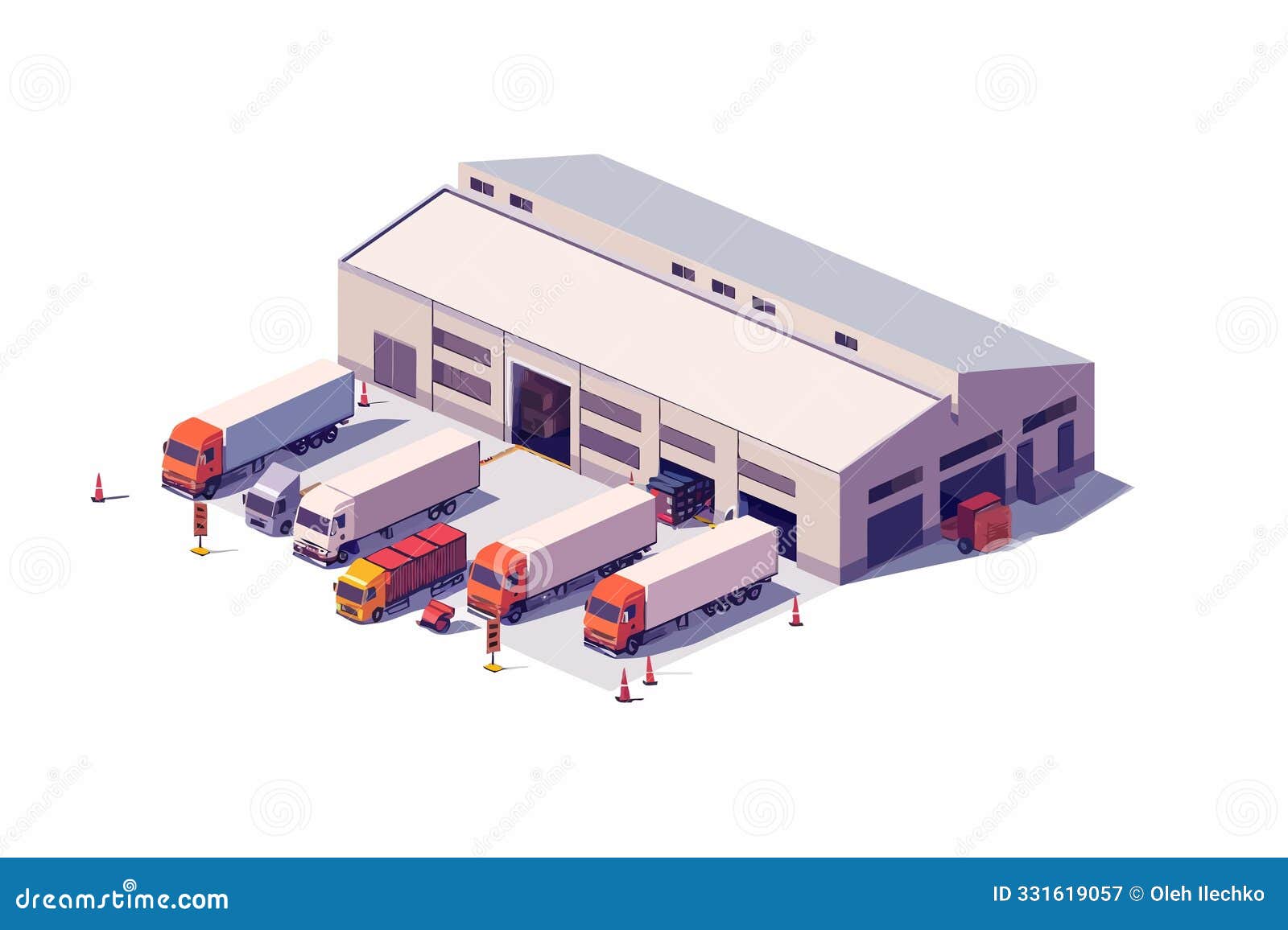 Logistics Center during Peak Hours Isolated Vector Style Stock Vector ...