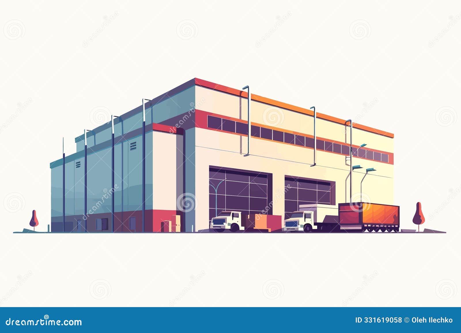 Logistics Center during Peak Hours Isolated Vector Style Stock Vector ...