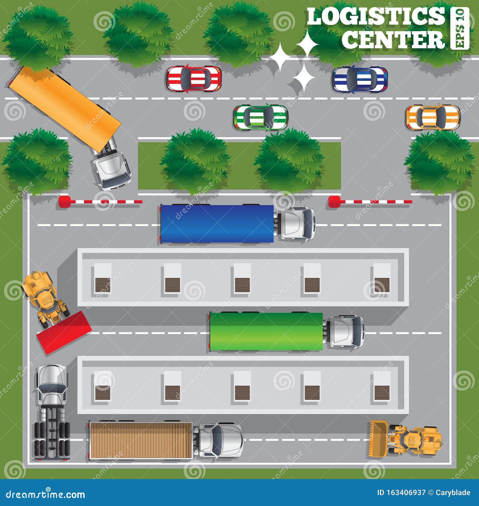 Logistics center. stock vector. Illustration of graphic - 163406937