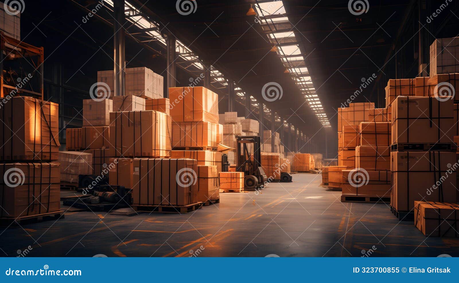 Logistics Center, Warehouse Storage, Cardboard Boxes, Warehouse Indoor ...