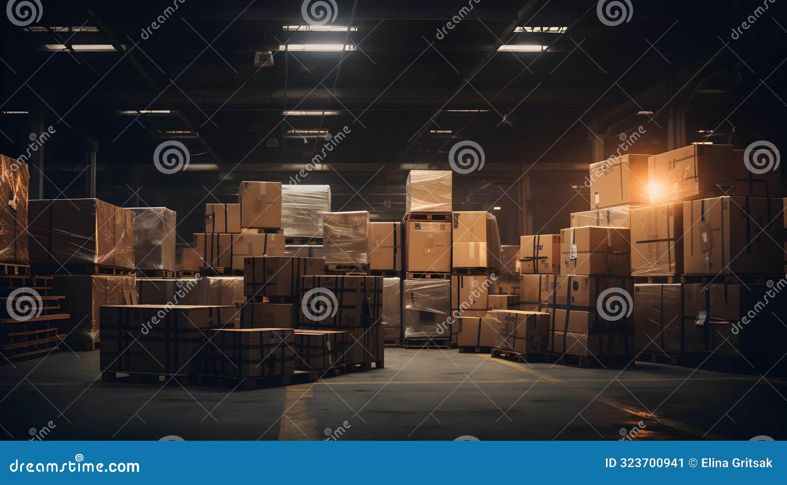 Logistics Center, Warehouse Storage, Cardboard Boxes, Warehouse Indoor ...