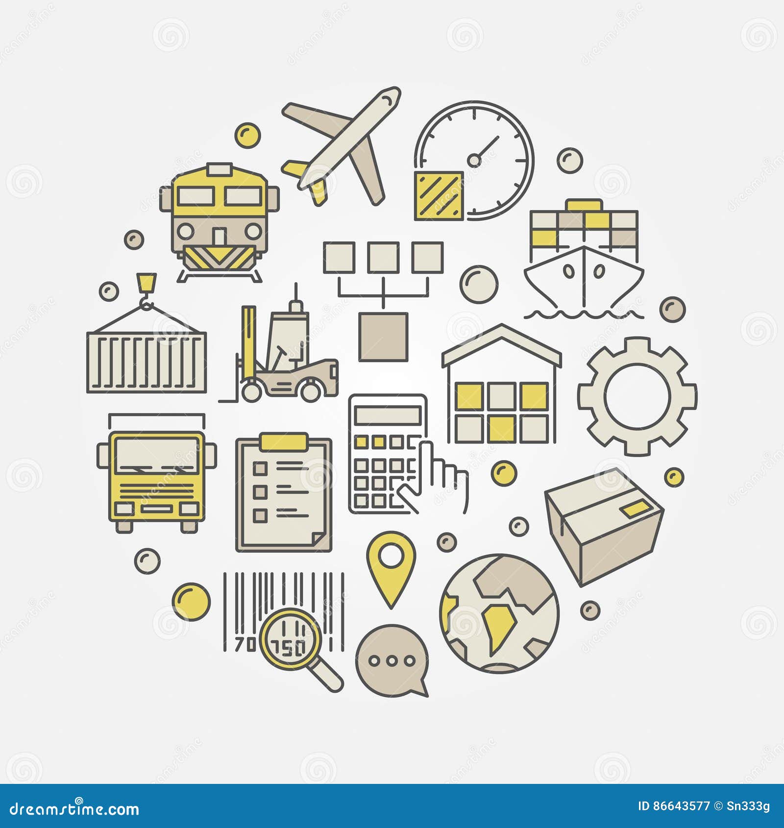 Logistics Circular Illustration Stock Vector - Illustration of globe ...
