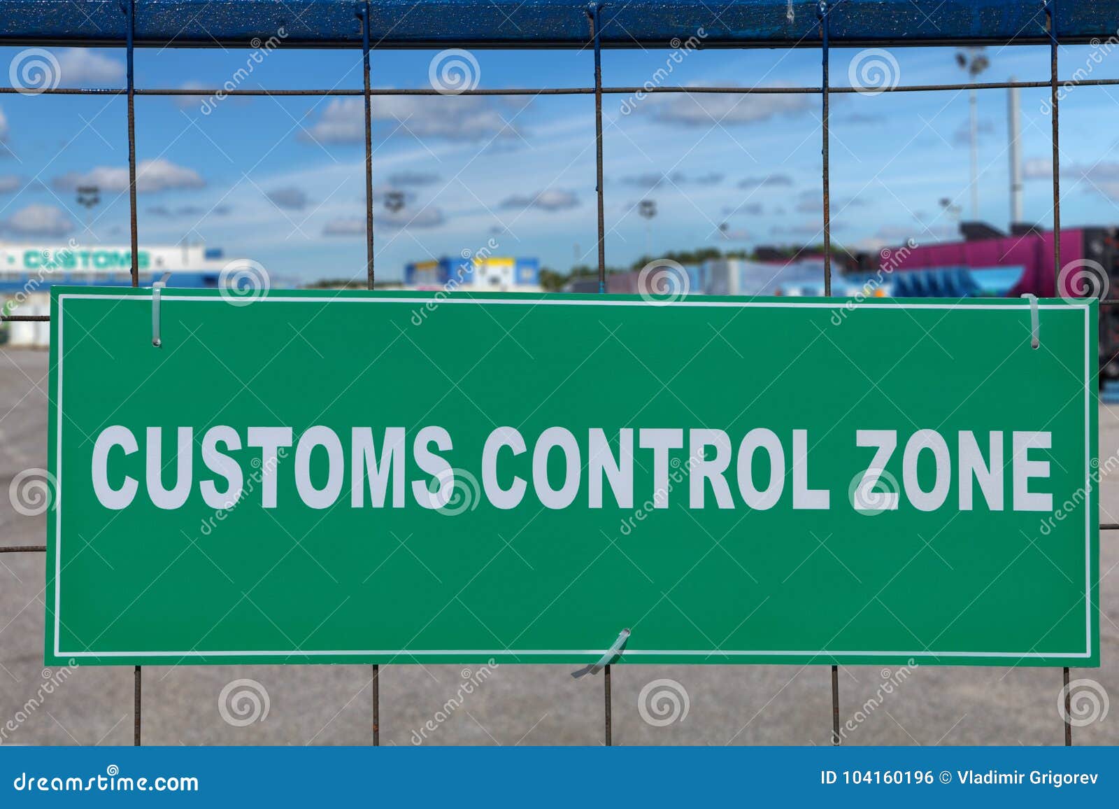 Logistics Complex Behind the Green Sign, Customs Control Zone. Stock ...