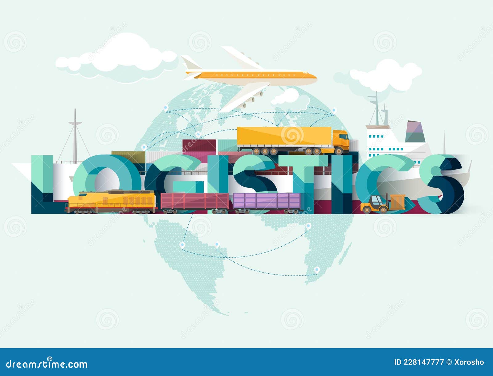 Logistics Concept Design. Typographic Poster Stock Vector ...