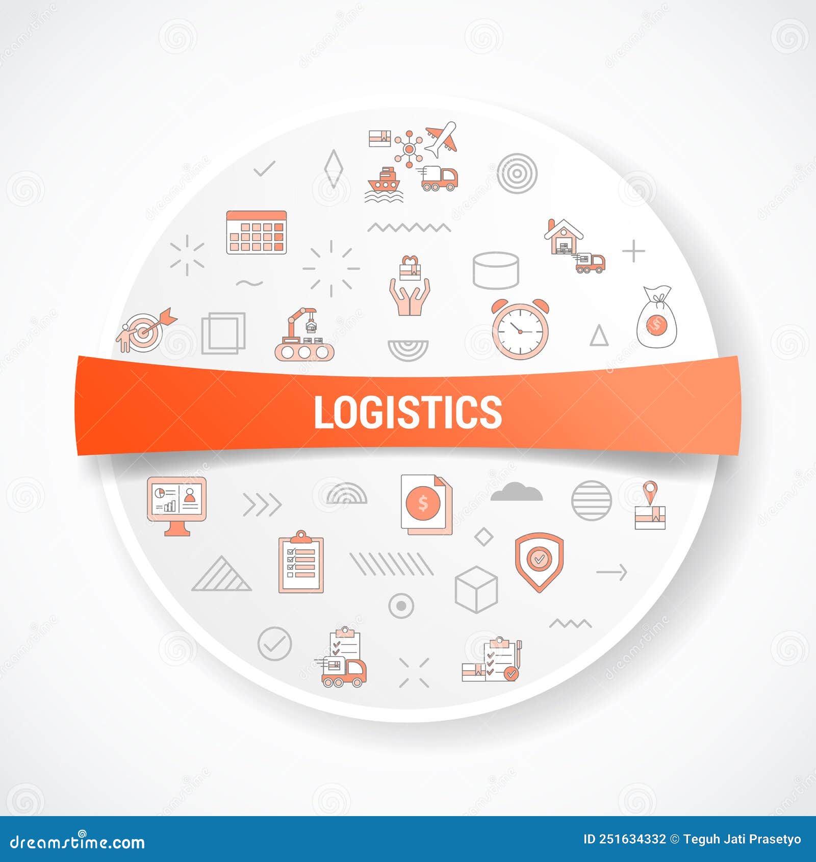 Logistics Concept with Icon Concept with Round or Circle Shape for ...