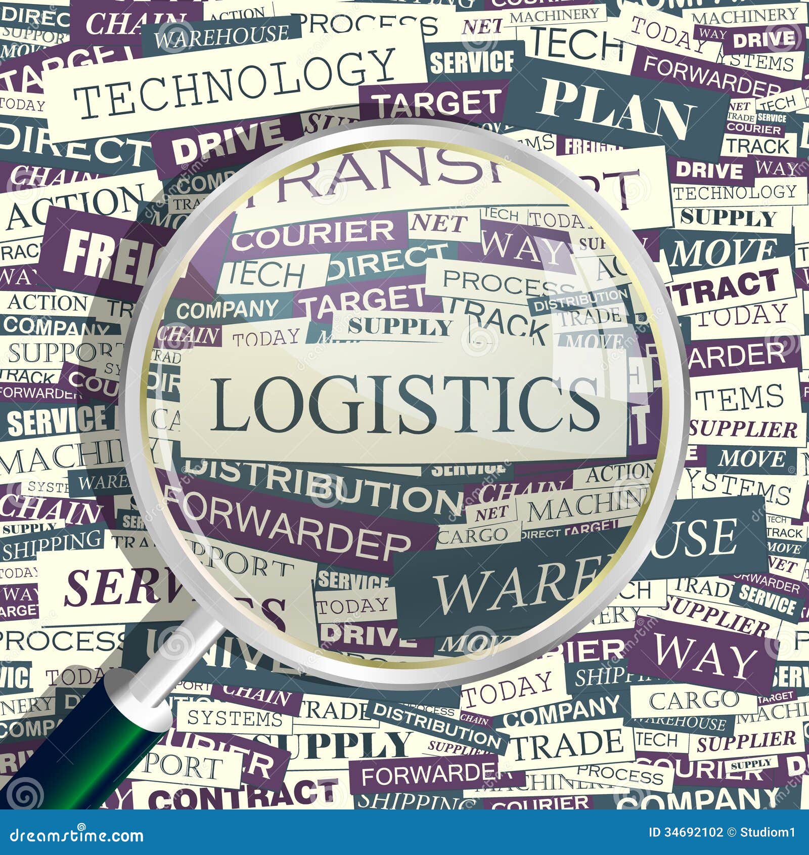 LOGISTICS stock vector. Illustration of pack, decor, definition - 34692102