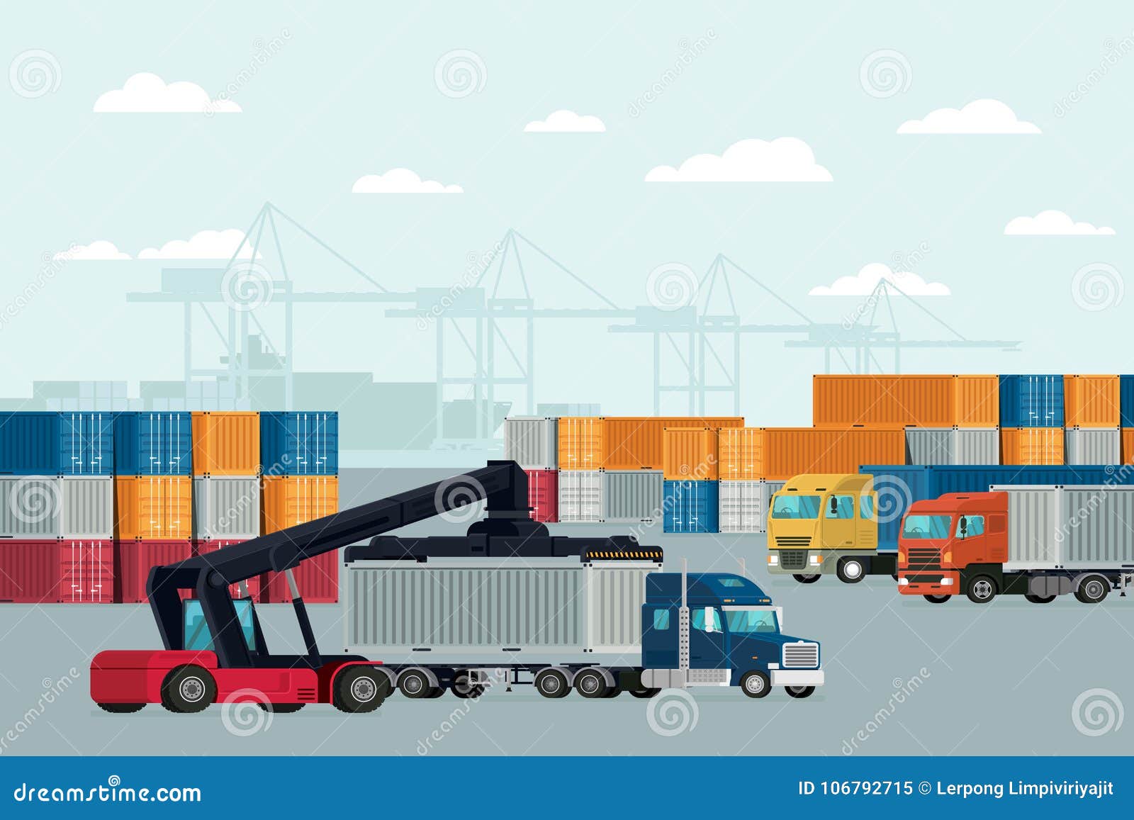 Logistics Container Cargo Freight Ship for Import Export. Vector Stock ...