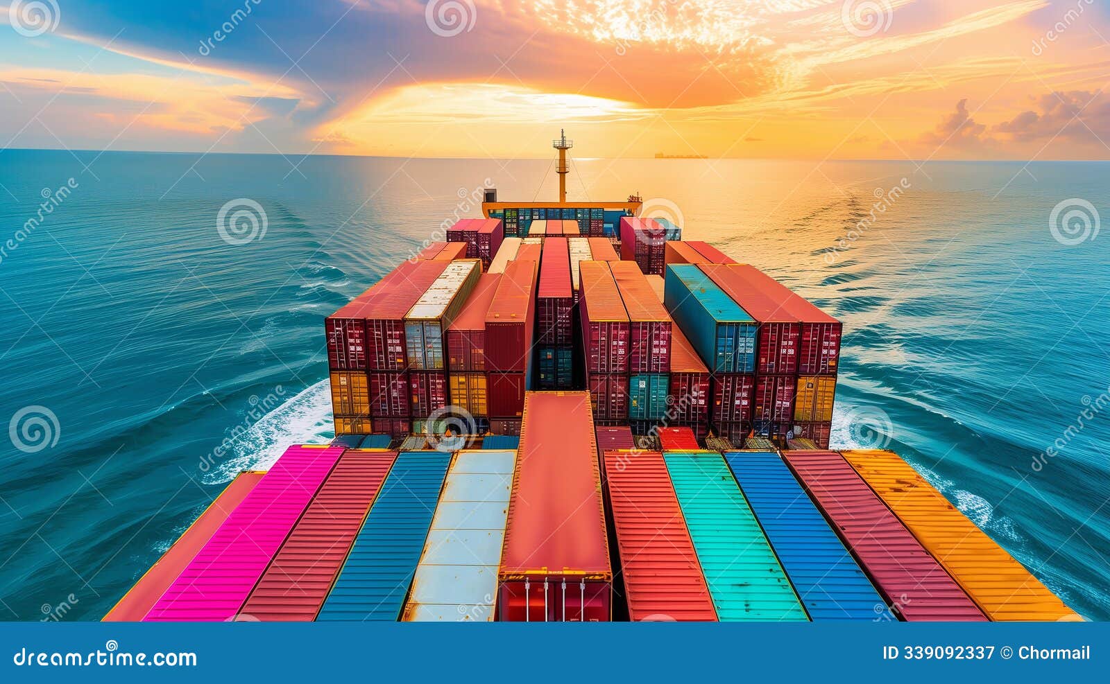 Logistics, Container Cargo Ship Transportation with Working Crane ...