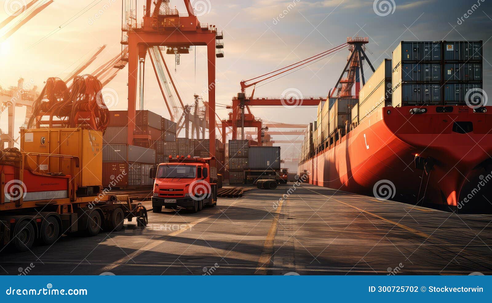 Logistics Container Ship Cargo Stock Illustration - Illustration of ...