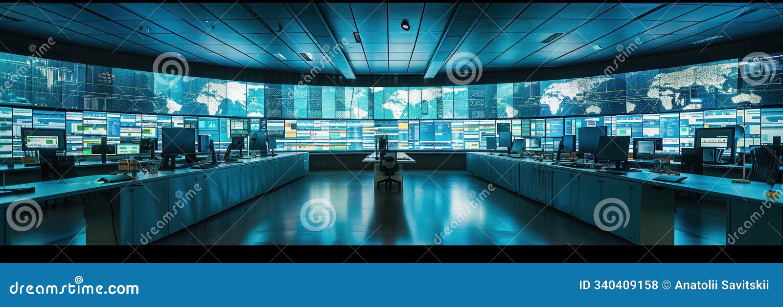 A Logistics Control Center Equipped with Large Screens Showcases Real ...