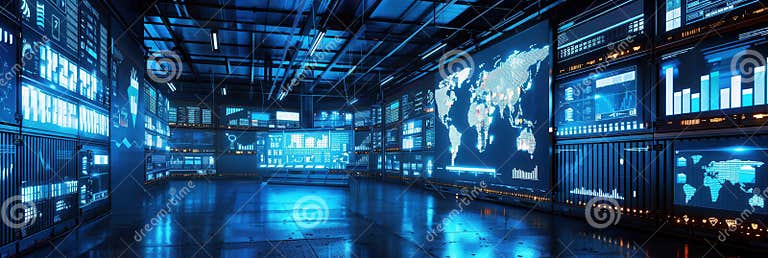 The Logistics Control Center Features Multiple Large Screens Displaying ...