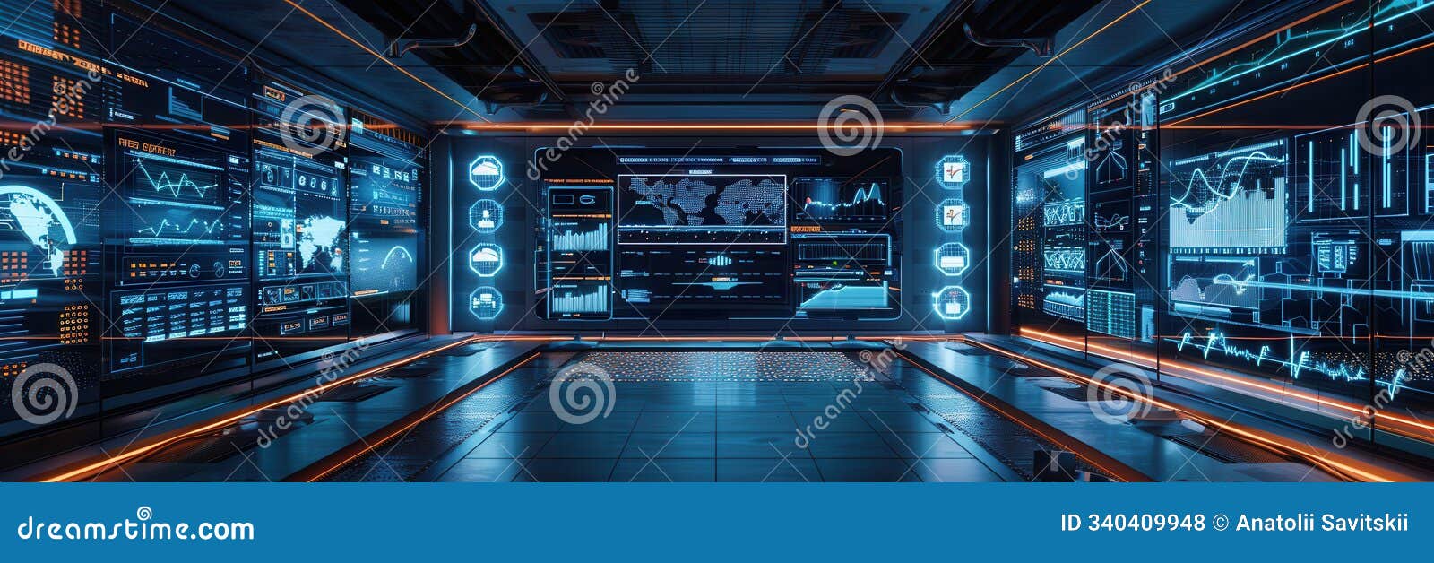 A Logistics Control Center Showcases Large Screens Filled with Route ...