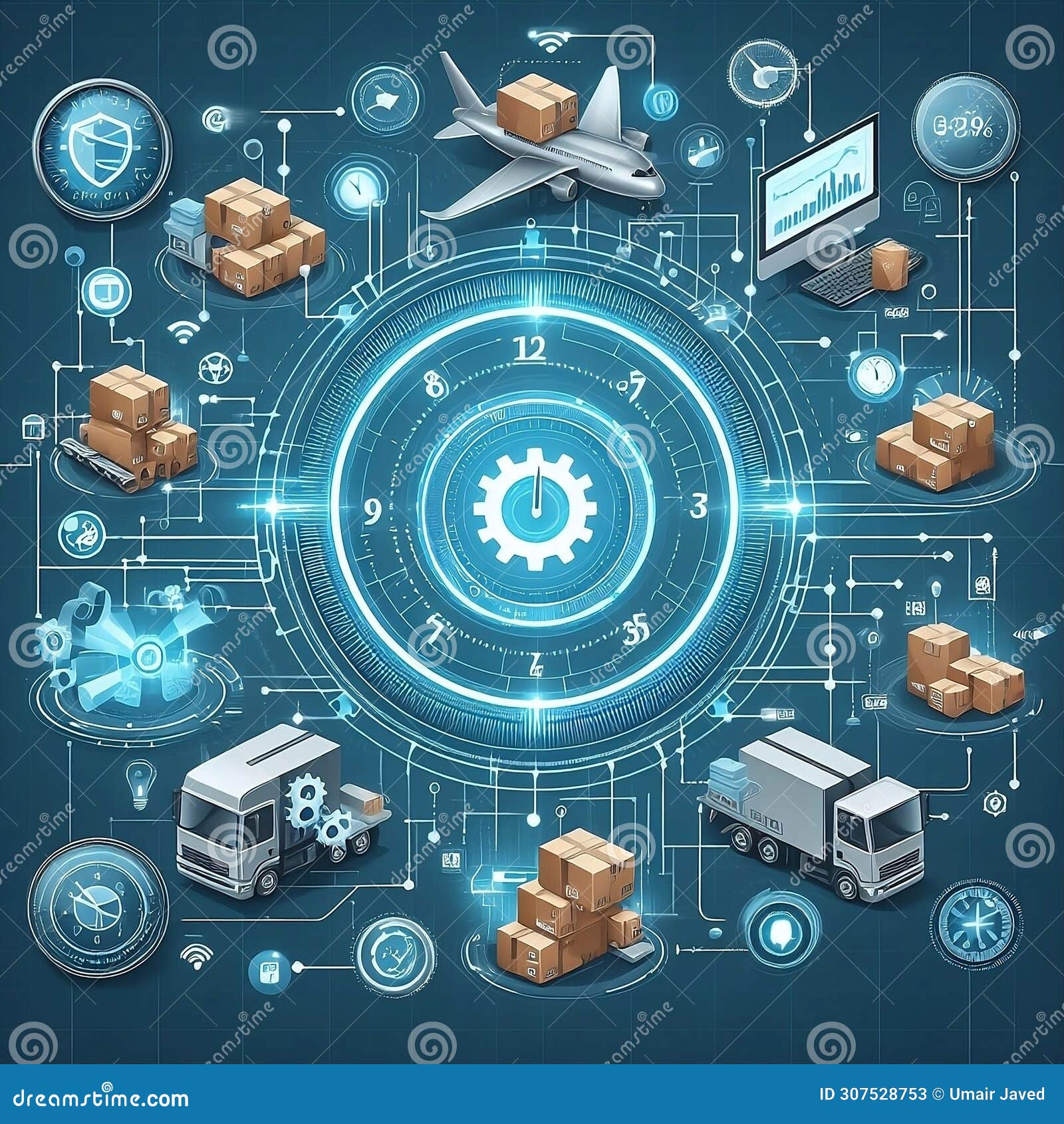Logistics and Data Analysis Concept. Stock Illustration - Illustration ...