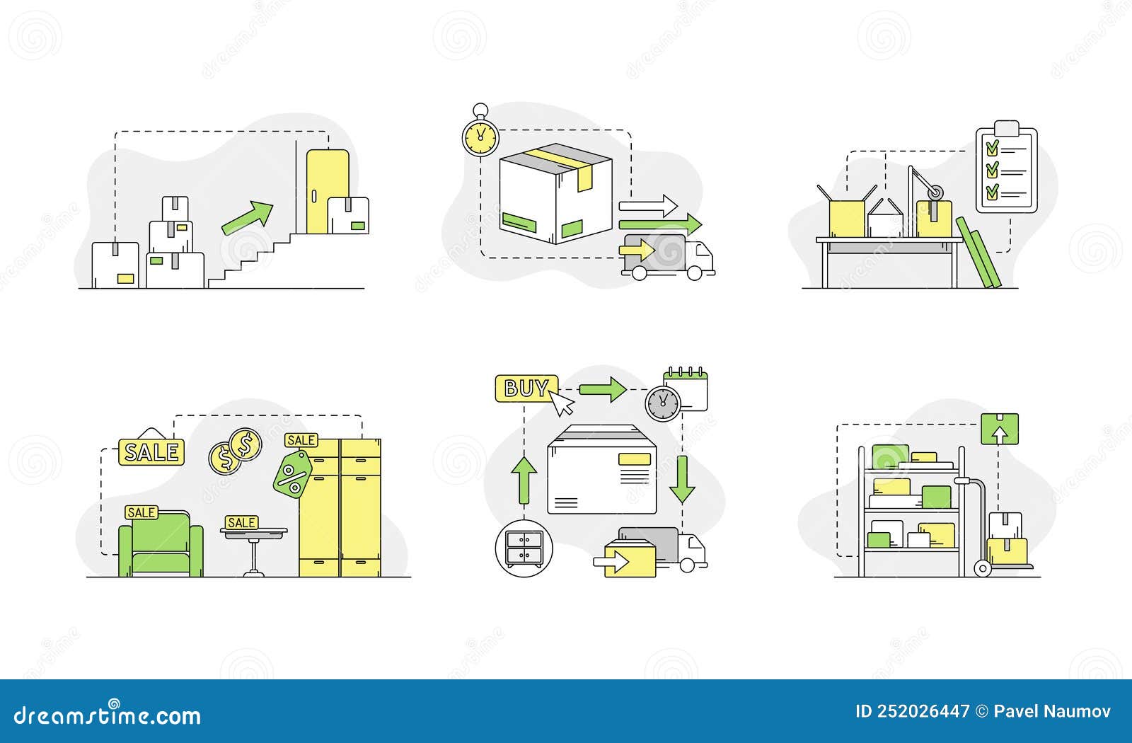 Logistics and Delivery Service Set. Warehouse Center Objects Stock ...