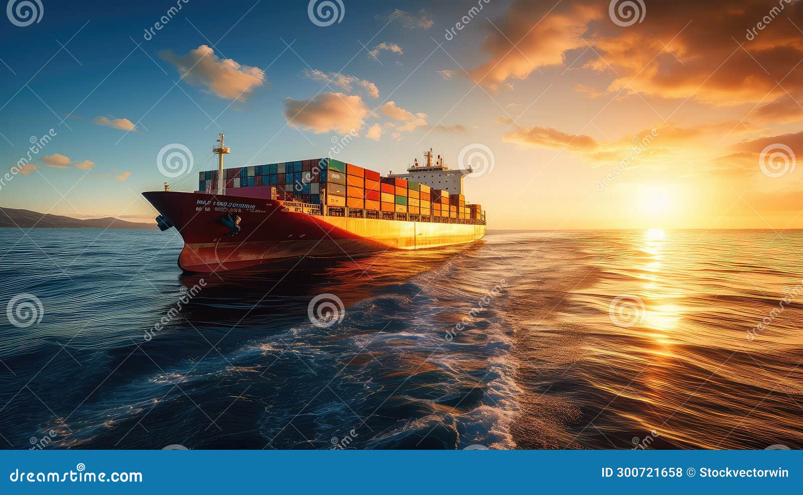 Logistics Delivery Ship Cargo Stock Illustration - Illustration of ...