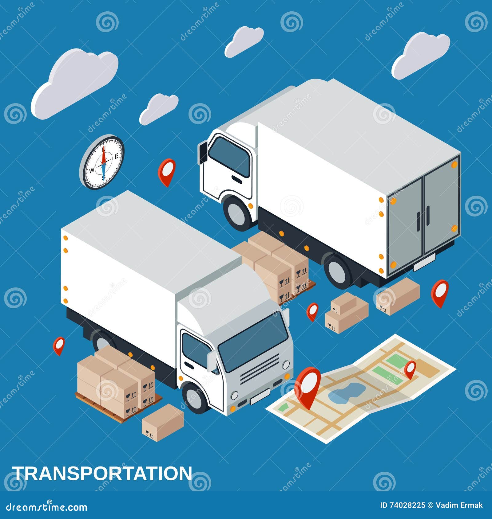 Logistics, Delivery, Transportation Vector Concept Stock Vector ...