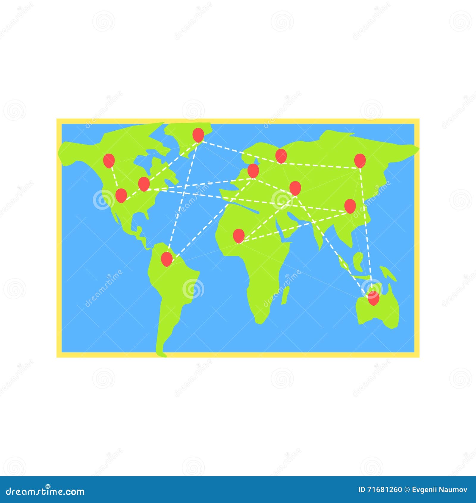 Logistics Destination Map stock vector. Illustration of graphic - 71681260