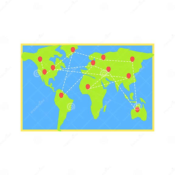 Logistics Destination Map stock vector. Illustration of graphic - 71681260
