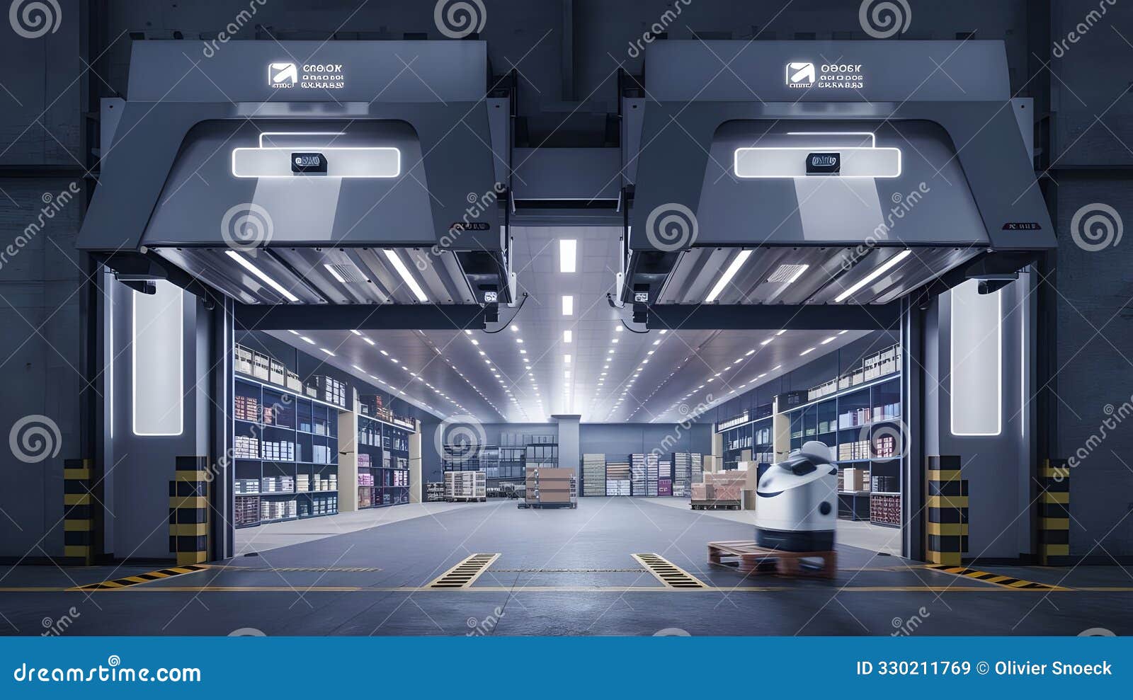 Logistics dock doors stock illustration. Illustration of transport ...